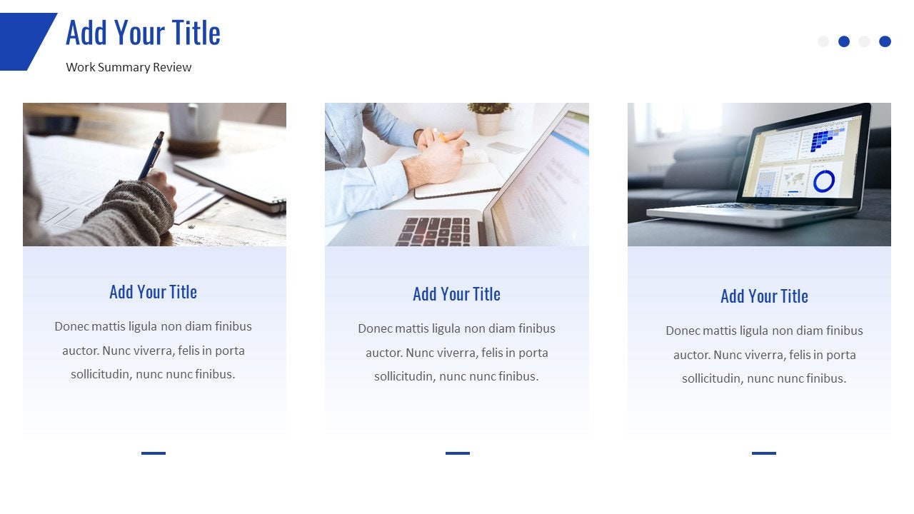 Minimal Blue Work Summary Powerpoint Template - Etsy