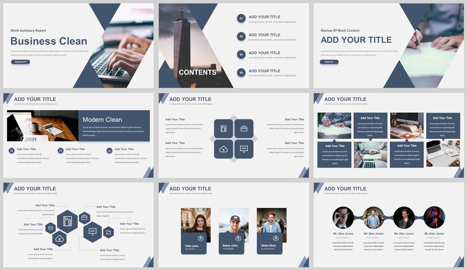 Minimal Blue Business Powerpoint Template - Etsy