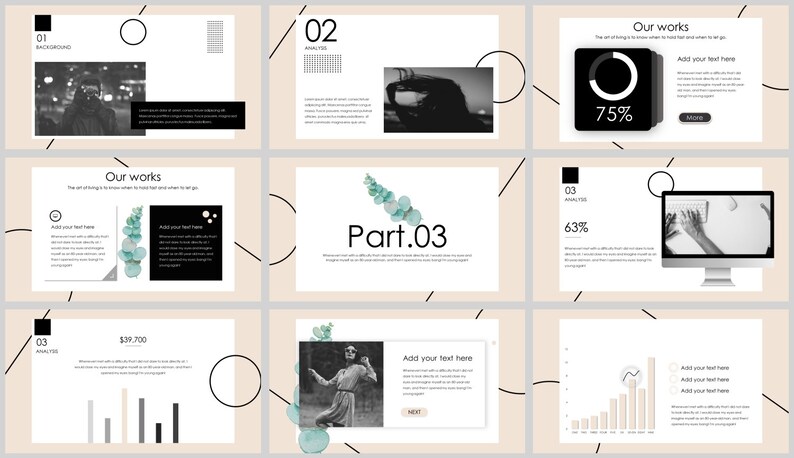 One Line Journey Simple Magazine Style Powerpoint Template - Etsy