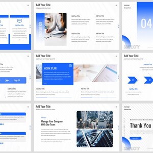 Minimal Blue Business Powerpoint Template - Etsy
