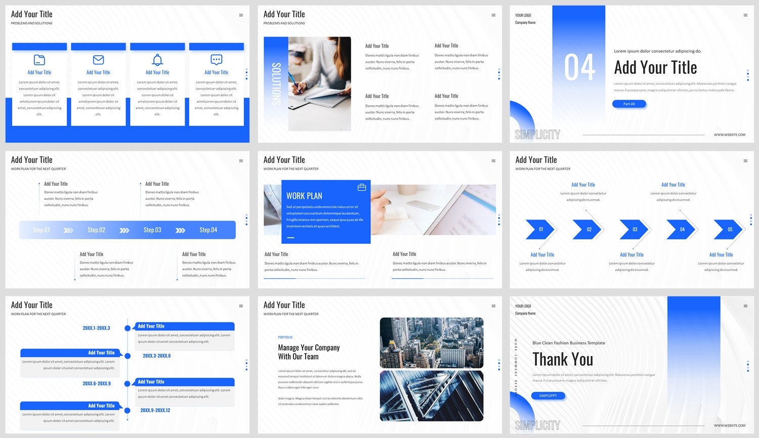 Minimal Blue Business Powerpoint Template - Etsy