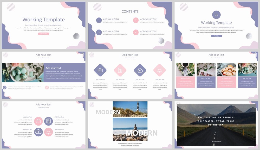 Minimal Work Summary Powerpoint Template - Etsy