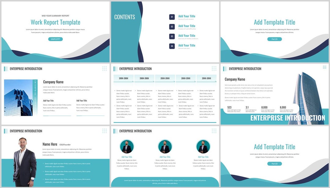 Minimal Work Summary Powerpoint Template - Etsy
