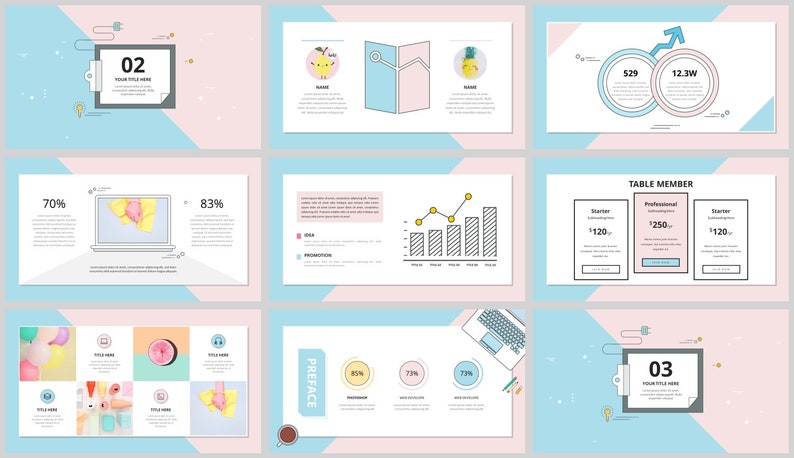 Minimal Modern Clean Style Powerpoint Template - Etsy