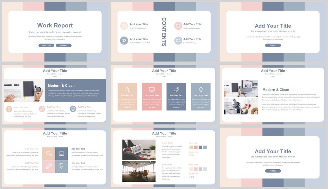 Minimal Modern Clean Style Powerpoint Template - Etsy