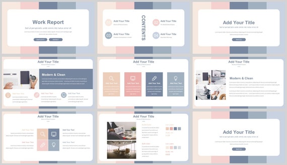 Minimal Modern Clean Style Powerpoint Template | Etsy