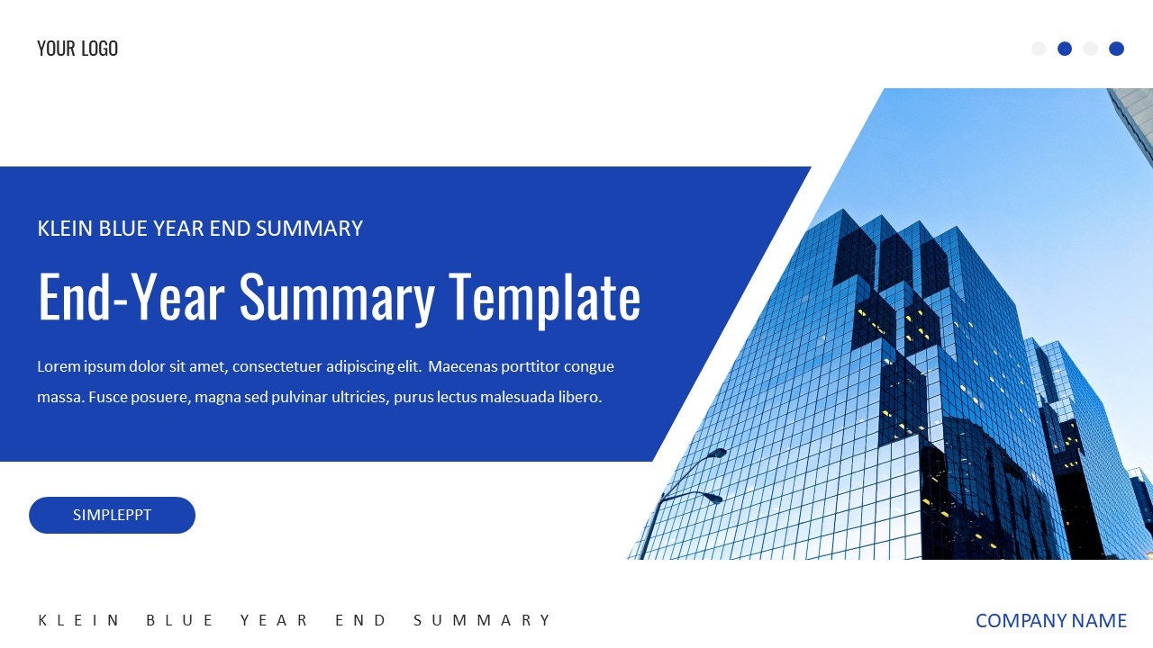 Minimal Blue Work Summary Powerpoint Template - Etsy
