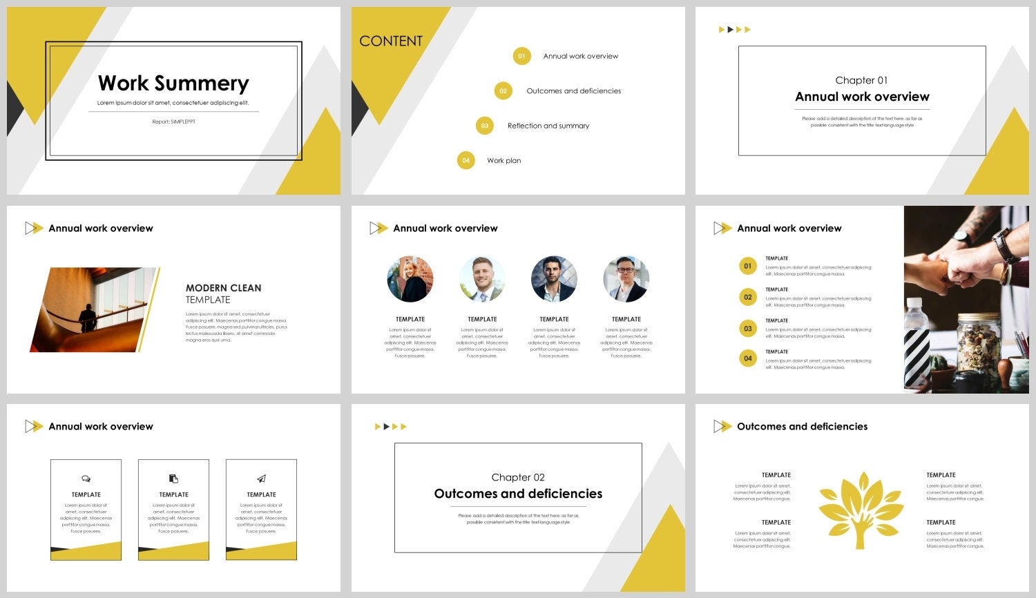 Minimal Work Summery Business Powerpoint Template - Etsy