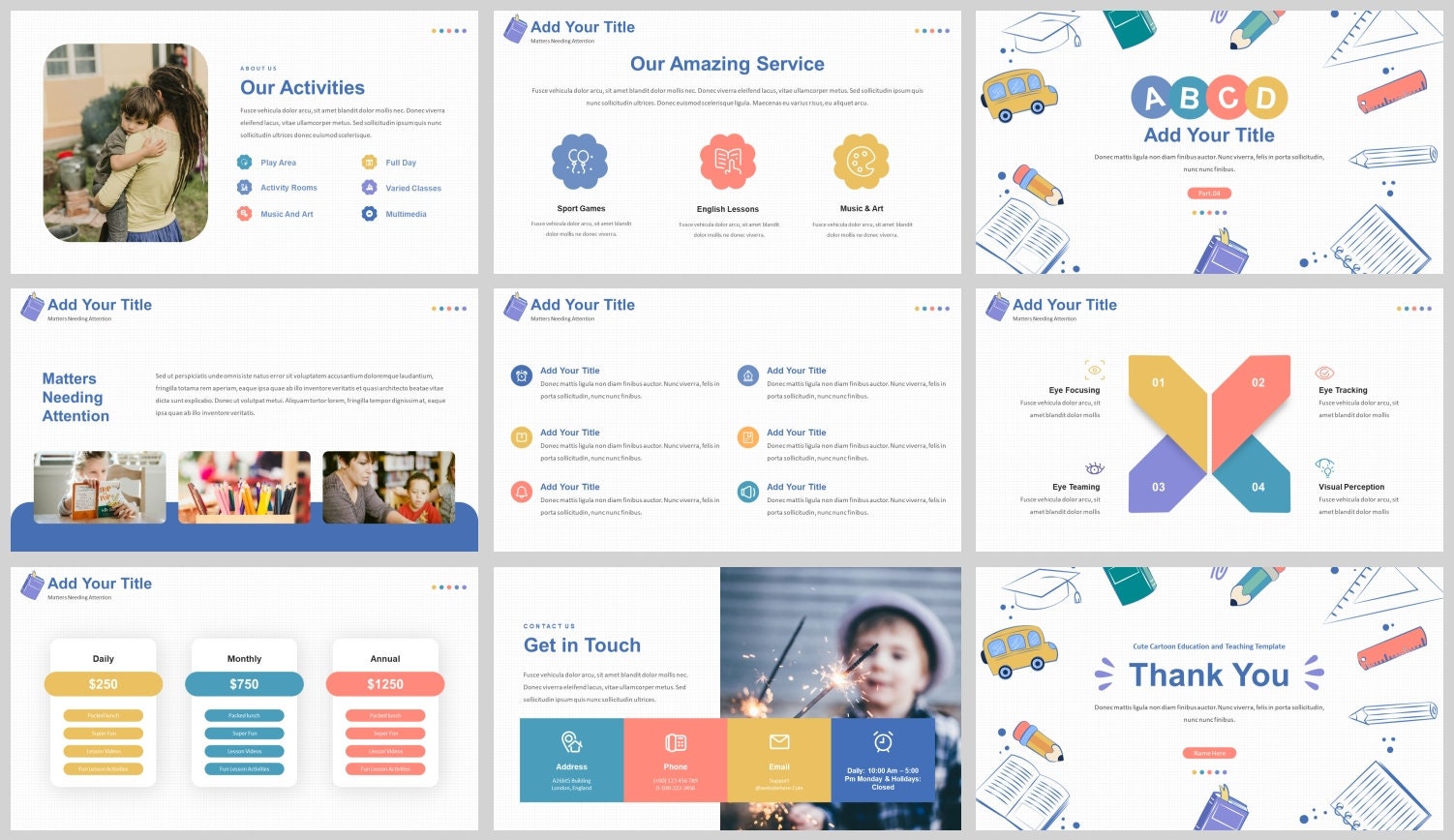 Cute Cartoon Education and Teaching Template - Etsy