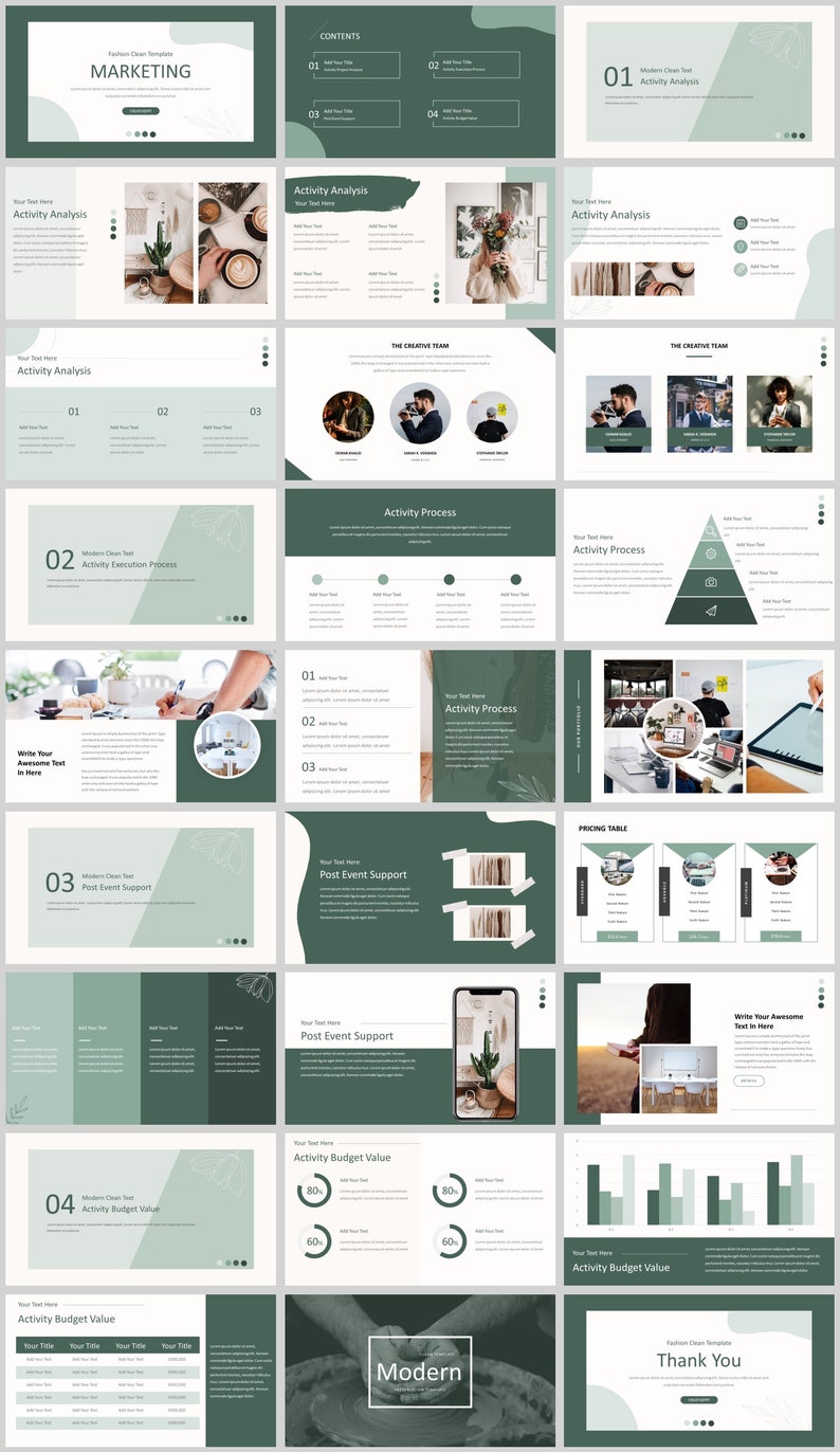 Minimal Modern Clean Style Powerpoint Template - Etsy