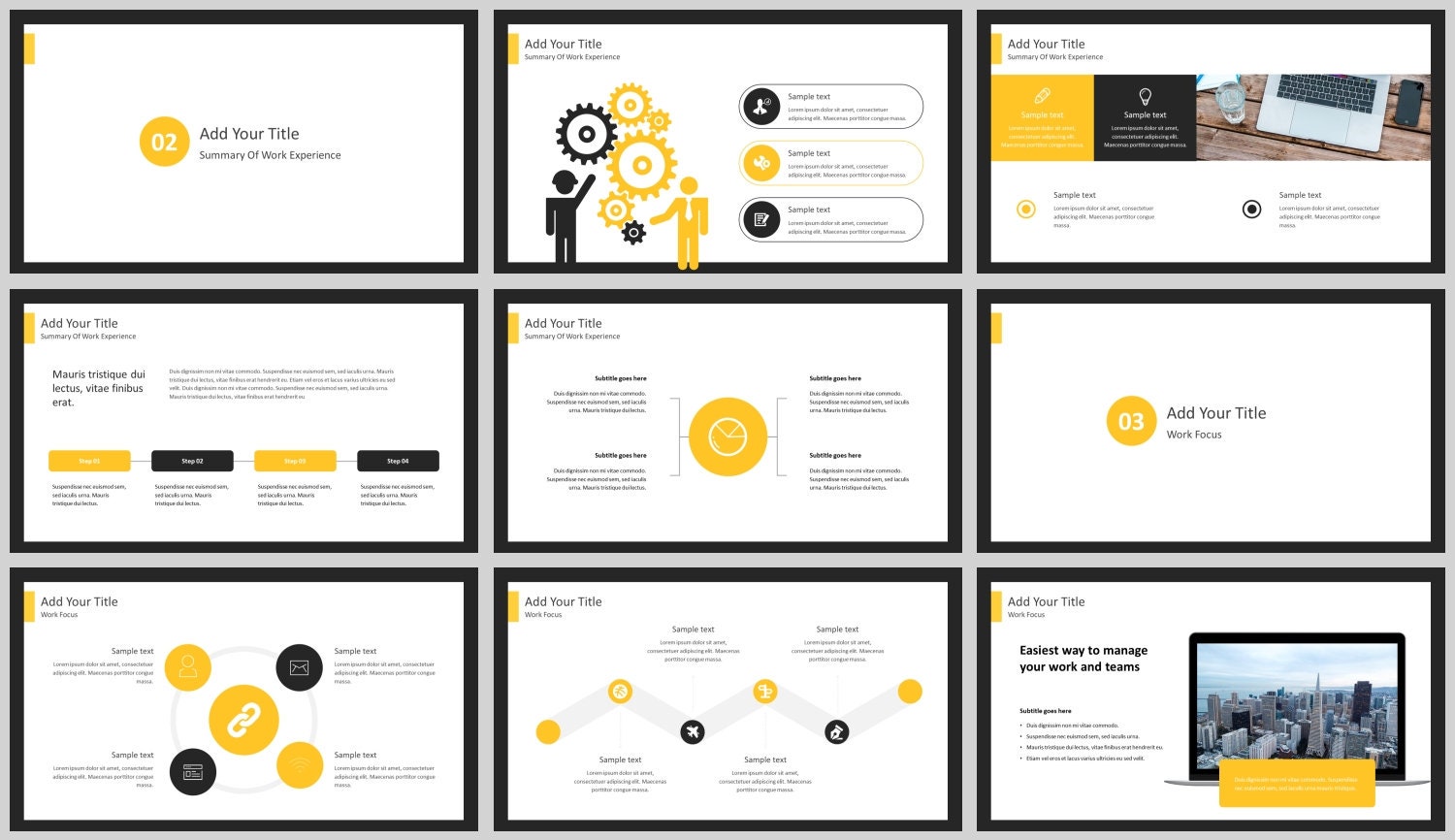 Modern Clean Business Work Summary Powerpoint Template - Etsy