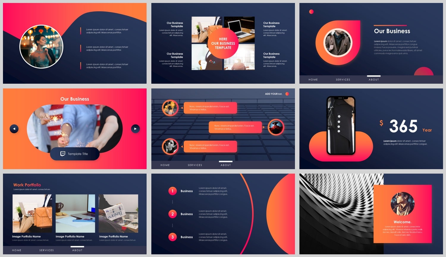 Creative Gradient Business Report Powerpoint Template - Etsy