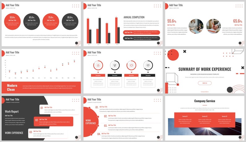 Minimal Work Summary Powerpoint Template - Etsy