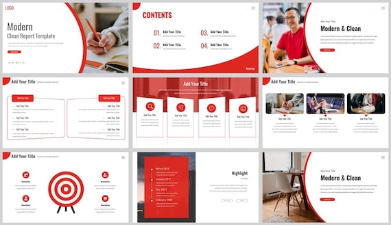 Minimal Work Summary Powerpoint Template - Etsy