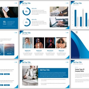Minimal Blue Business Powerpoint Template - Etsy