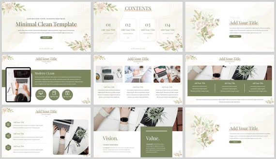 Minimal Clean Teaching Powerpoint Template | Etsy