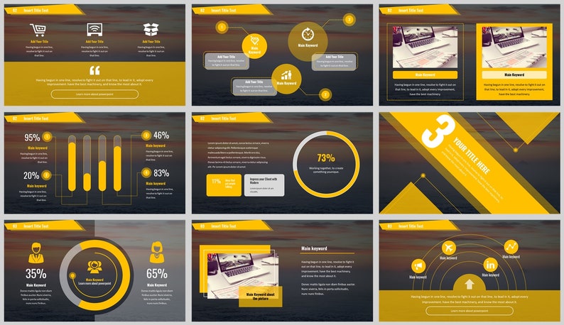 Modern Clean Business Report Powerpoint Template - Etsy