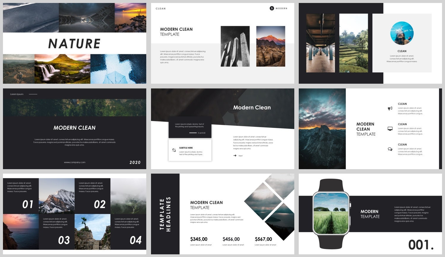 Simple Magazine Style Powerpoint Template - Etsy