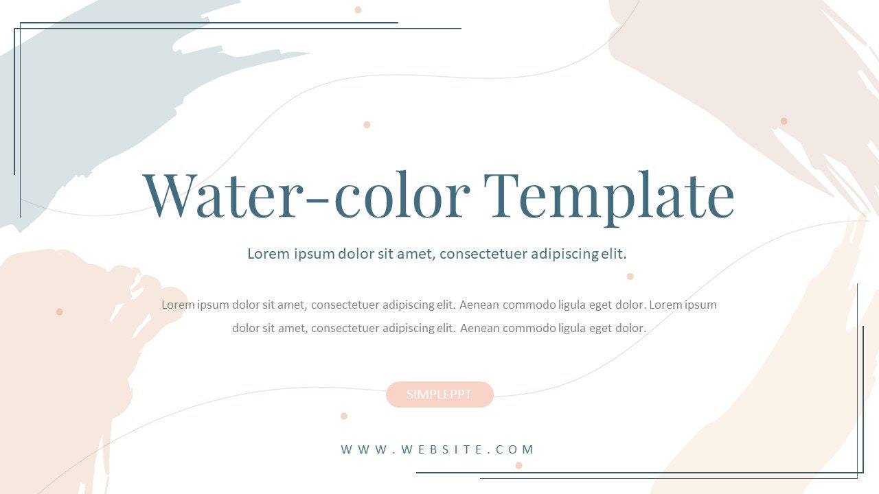 Minimal Water-color Style Powerpoint Template - Etsy