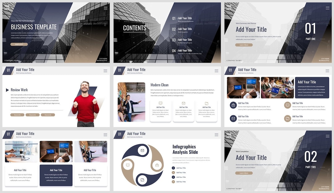 Minimal Work Summary Powerpoint Template - Etsy