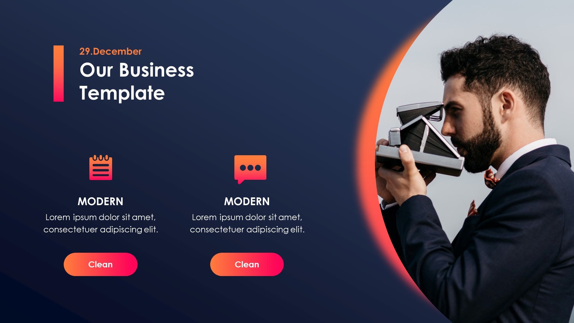 Creative Gradient Business Report Powerpoint Template - Etsy