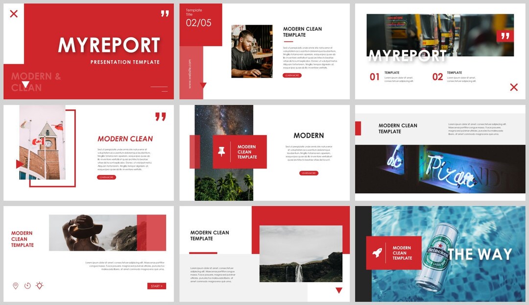 Minimal Magazine Style Powerpoint Template - Etsy