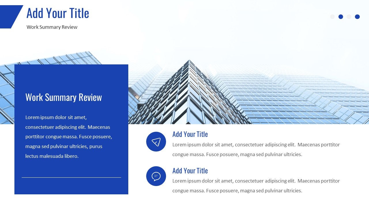 Minimal Blue Work Summary Powerpoint Template - Etsy