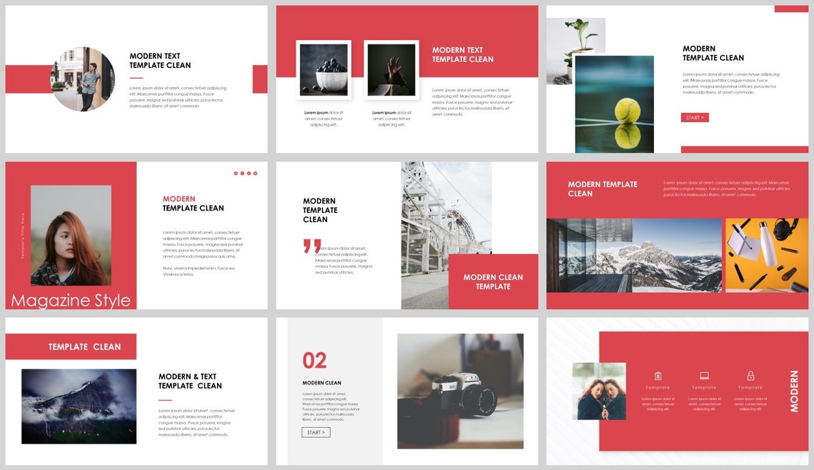 Minimal Magazine Style Powerpoint Template - Etsy