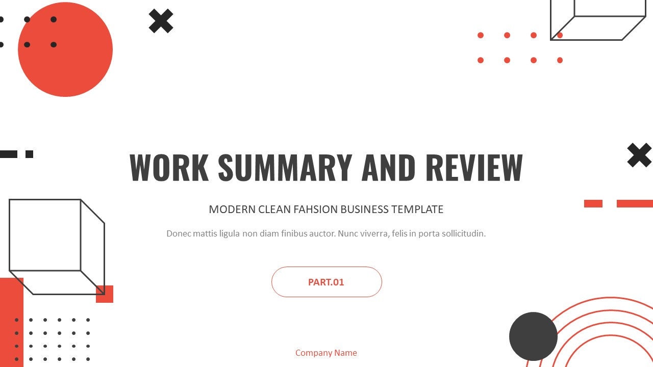 Minimal Work Summary Powerpoint Template - Etsy