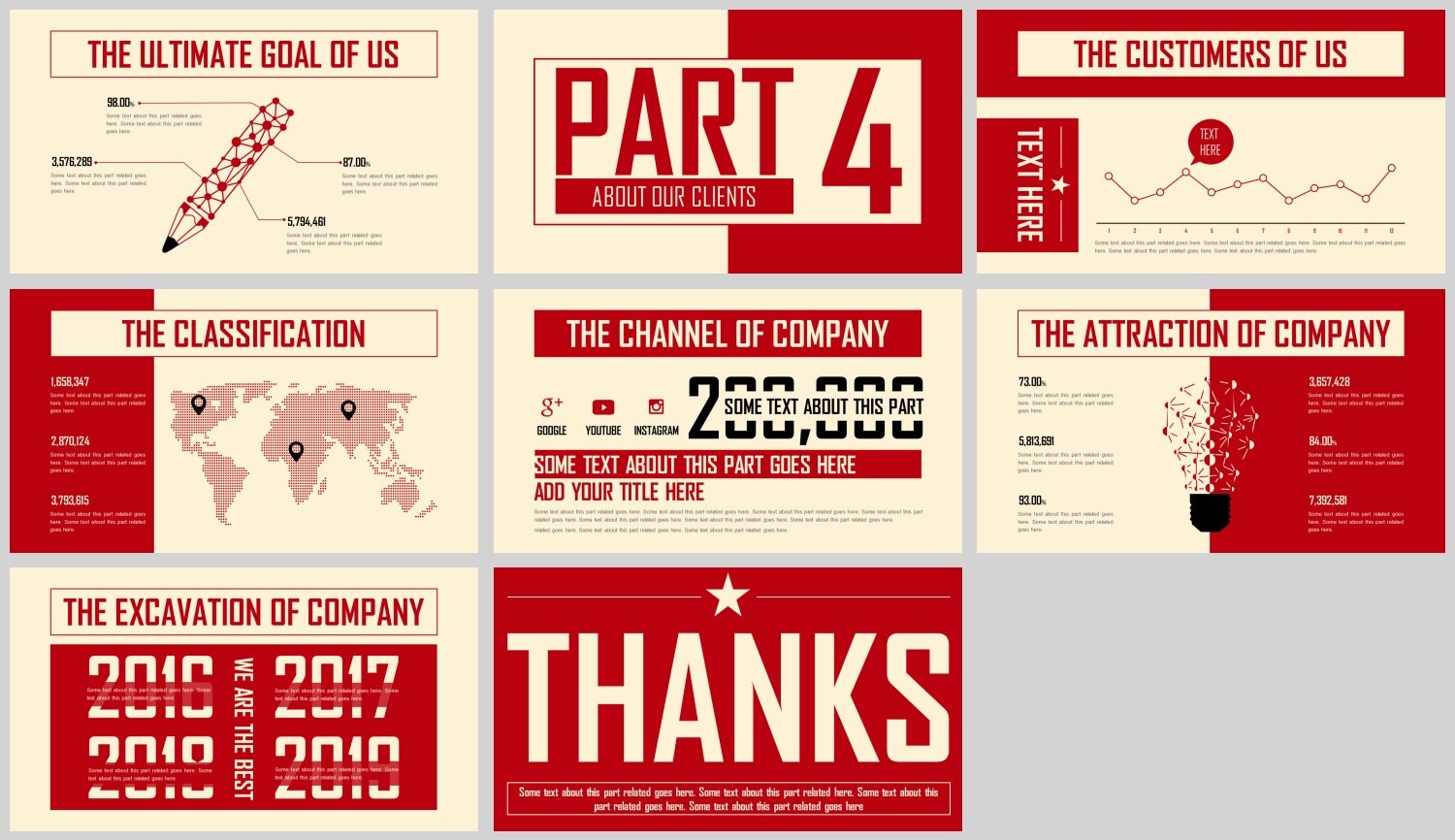Red Classical Business Report Template - Etsy