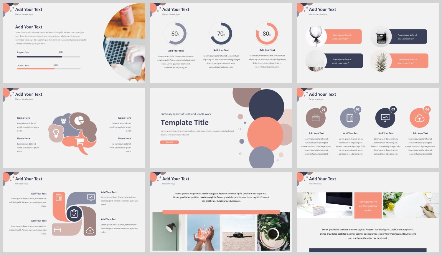 Minimal Work Summary Powerpoint Template - Etsy