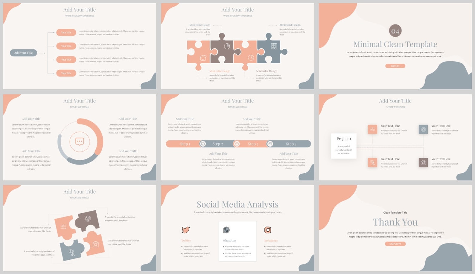 Minimal Modern Clean Powerpoint Template - Etsy