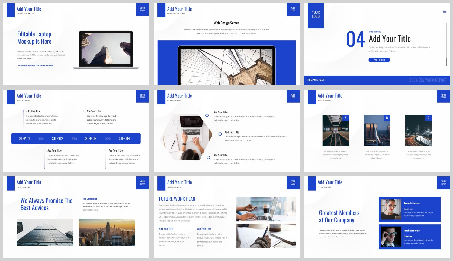 Minimal Blue Business Powerpoint Template - Etsy