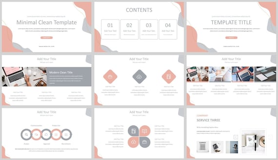 Minimal Modern Clean Style Powerpoint Template - Etsy