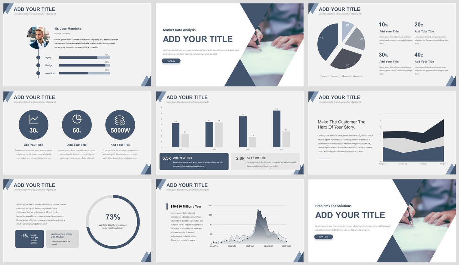 Minimal Blue Business Powerpoint Template - Etsy