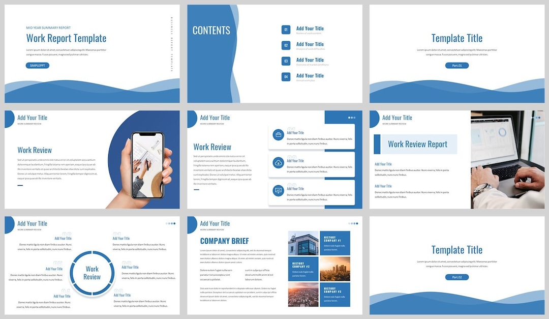 Minimal Work Summary Powerpoint Template - Etsy
