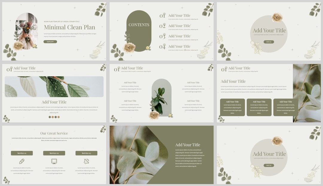 Minimal Modern Clean Report Powerpoint Template - Etsy