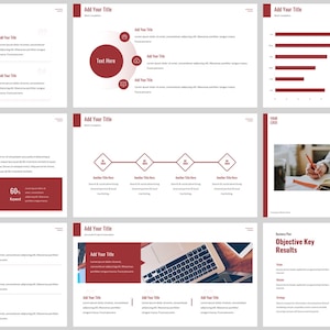 Minimal Red Business Powerpoint Template - Etsy