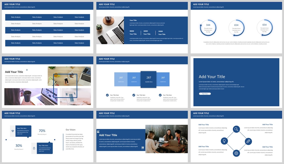 Minimal Blue Business Powerpoint Template - Etsy