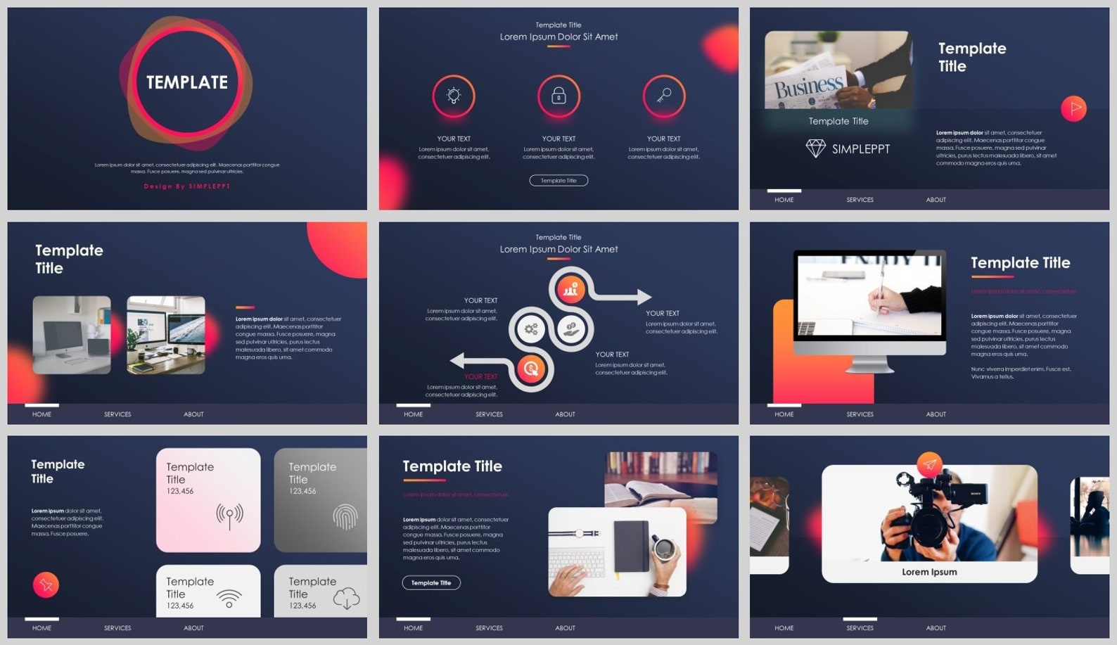 Creative Gradient Business Report Powerpoint Template - Etsy