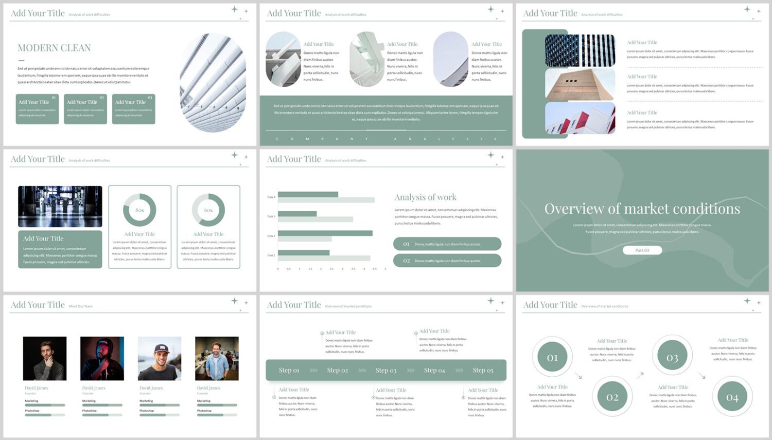 Minimal Modern Clean Report Powerpoint Template - Etsy