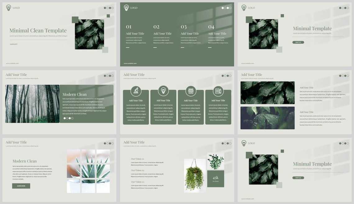 Minimal Modern Clean Report Powerpoint Template - Etsy