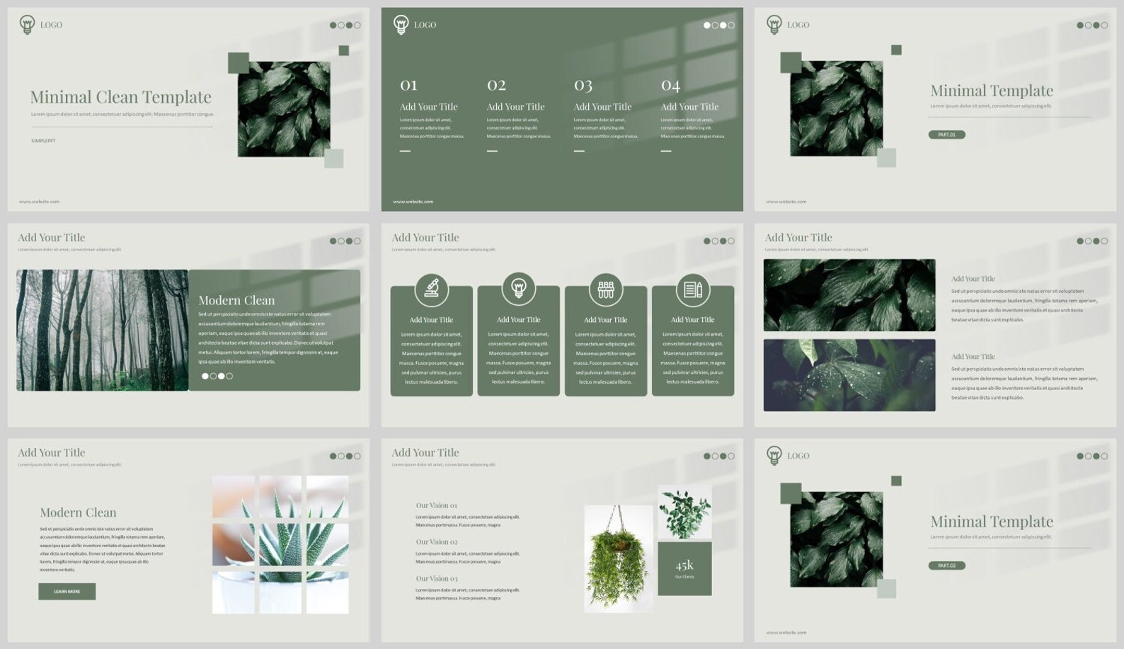 Minimal Modern Clean Report Powerpoint Template - Etsy