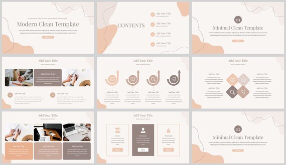 Minimal Modern Clean Business Powerpoint Template | Etsy