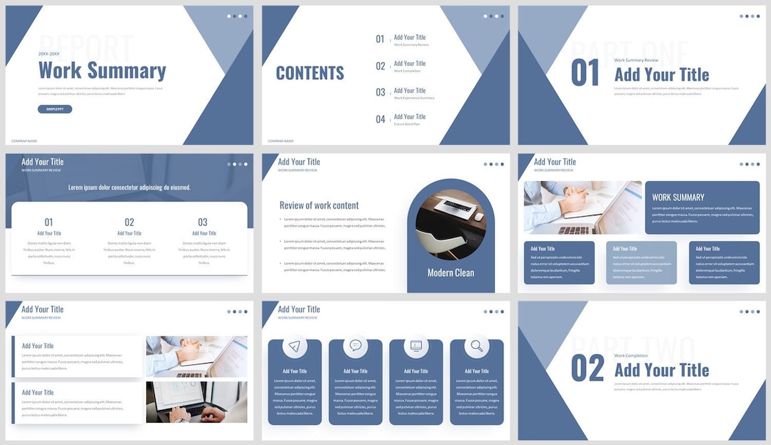 Minimal Blue Business Powerpoint Template - Etsy