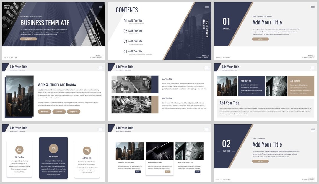 Minimal Work Summary Powerpoint Template - Etsy
