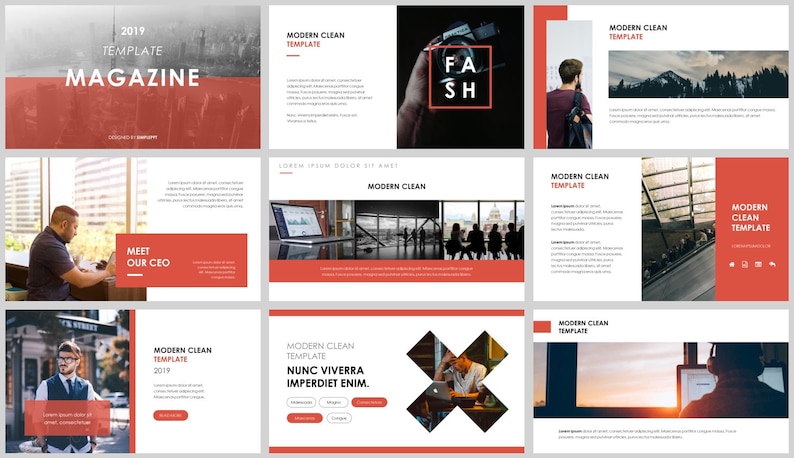 Minimal Magazine Style Powerpoint Template - Etsy