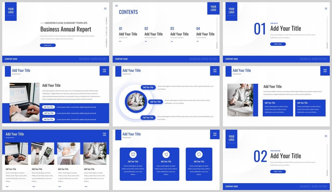 Minimal Blue Business Powerpoint Template - Etsy