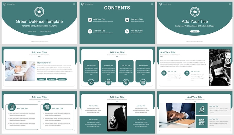 Minimal Clean Graduation Defense Powerpoint Template - Etsy