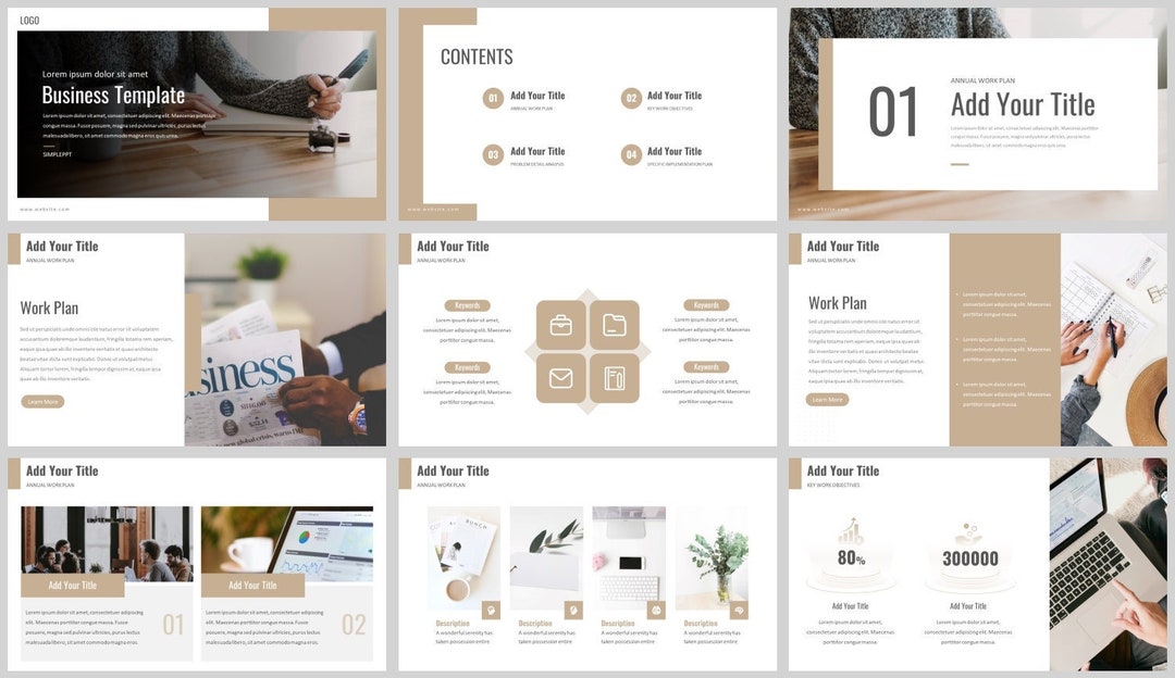 Minimal Clean Business Powerpoint Template - Etsy
